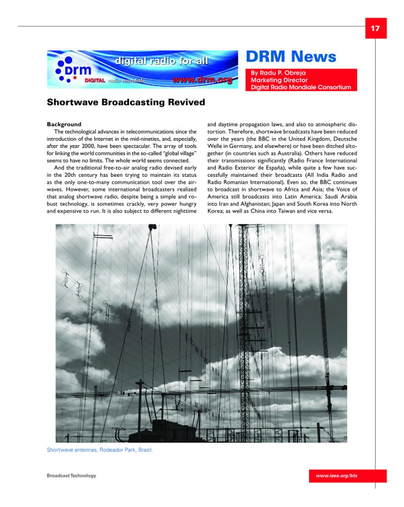 Advantages Of the New Digital (DRM) Shortwave – IEEE quarter ...