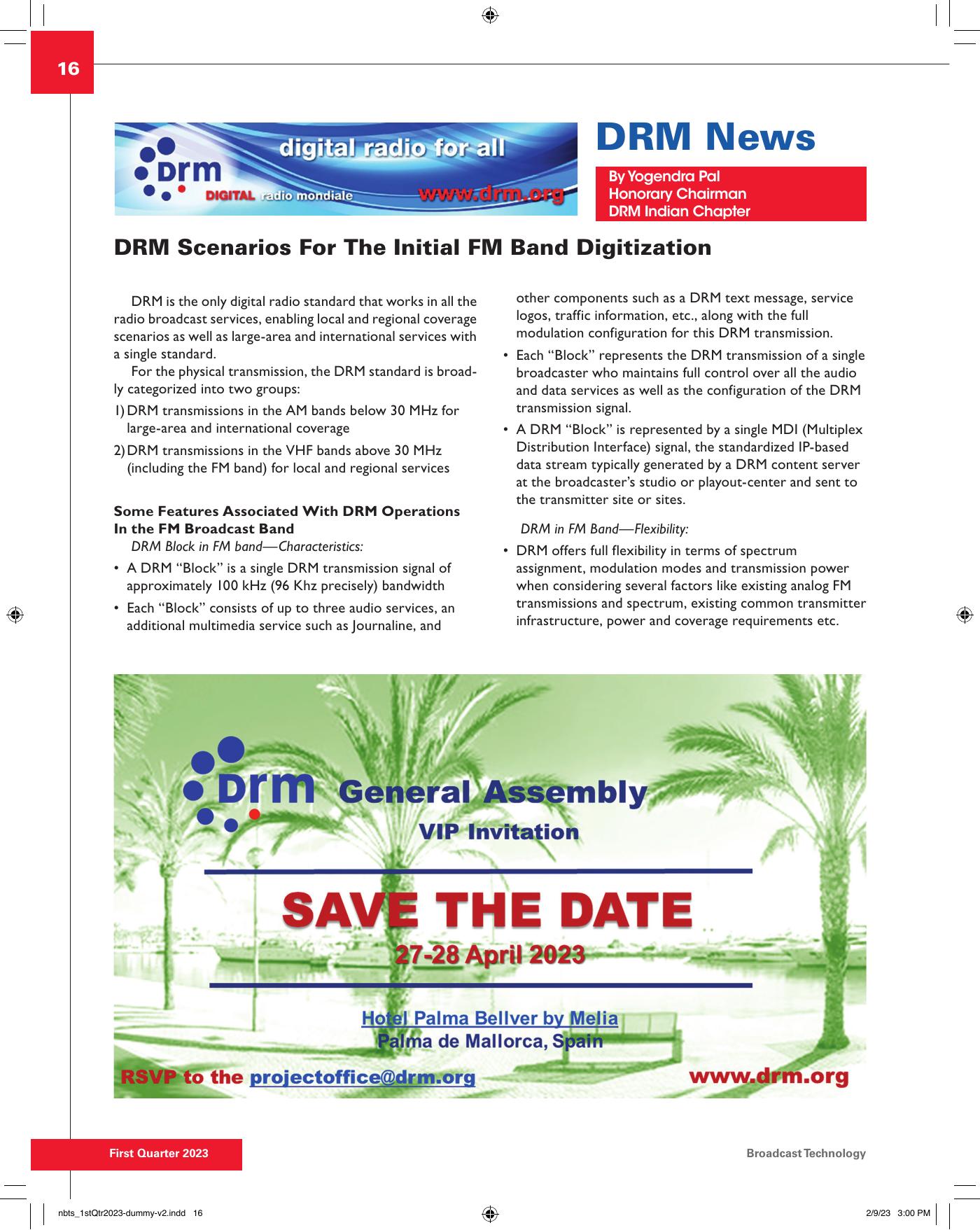 DRM Scenarios For The Initial FM Band Digitization – most flexible ...