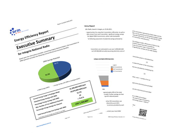 DRM Energy Efficiency Calculator - Digital Radio Mondiale