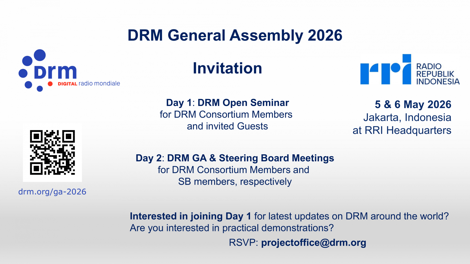 Digital Radio Mondiale DRM Consortium and RRI Indonesia Invite You to ...